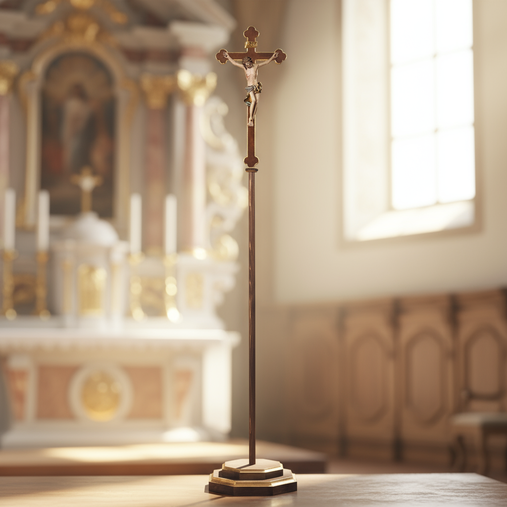 Baroque Processional Crucifix | Multiple Sizes & Colors – Hand Carved Gifts