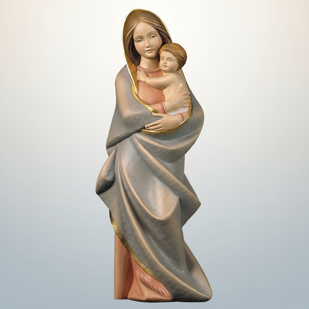 Modern Blessed Mother & Child Statue | Multiple Sizes & Finishes – Hand ...